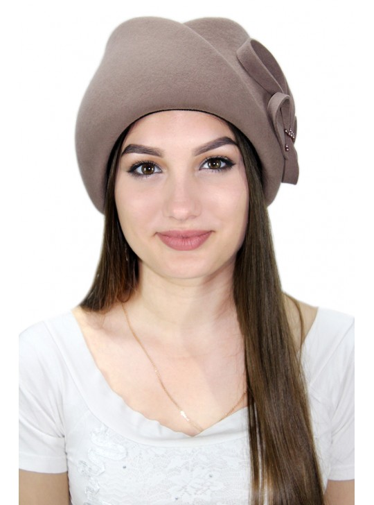 Берет "Авива", натуральный фетр, демисезонная, женская